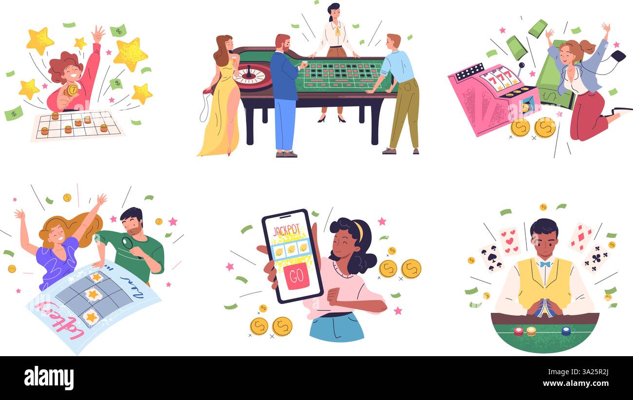 People playing bingo Stock Vector Images - Alamy
