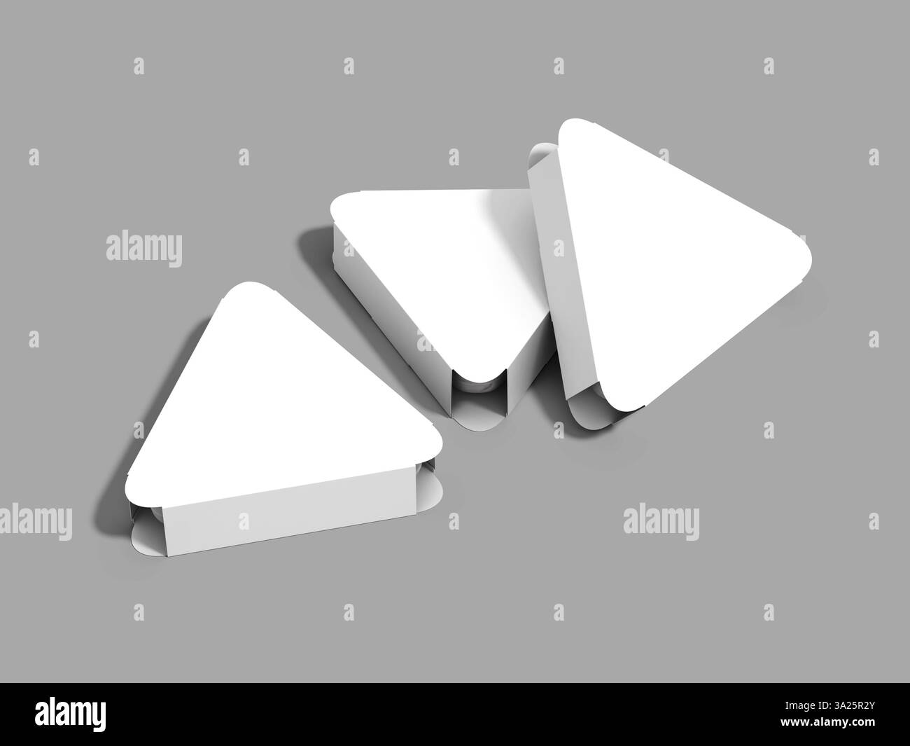 Triangular Paper Packaging Mockup 3D Rendering for Onigiri Pack Stock ...
