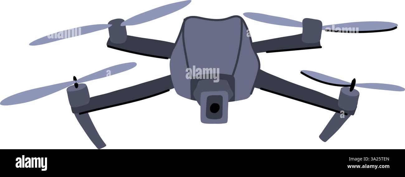 urban delivery drone cartoon vector illustration Stock Vector Image ...