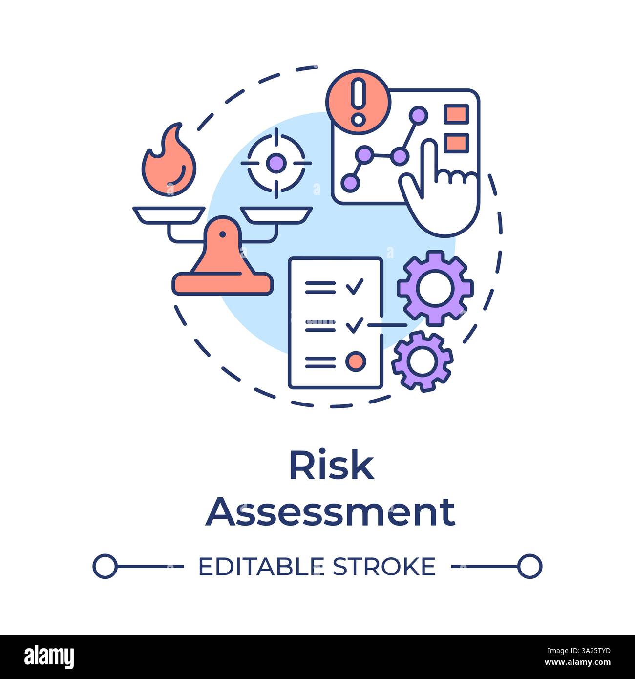 Risk assessment multi color concept icon Stock Vector Image & Art - Alamy