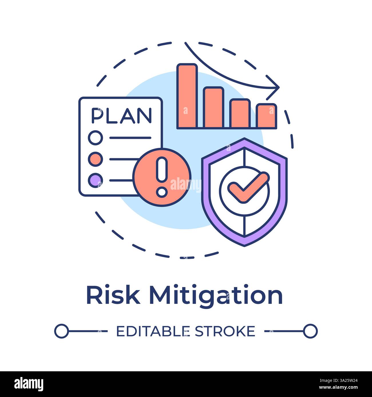 Risk mitigation multi color concept icon Stock Vector Image & Art - Alamy