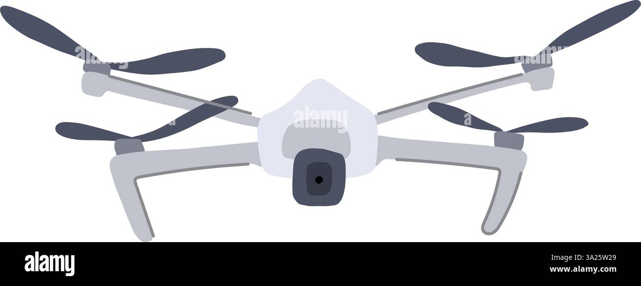 autonomous delivery drone cartoon vector illustration Stock Vector ...