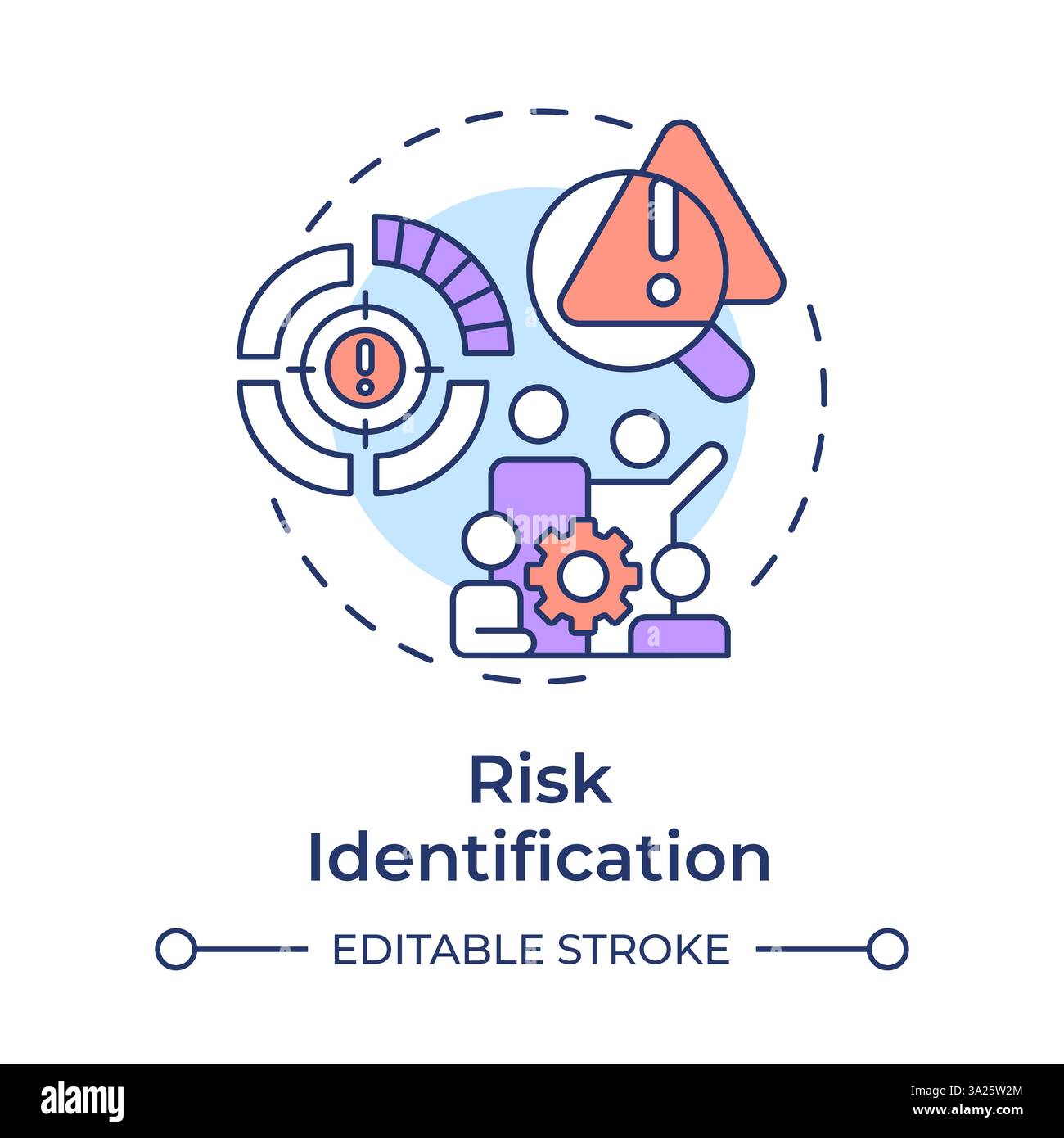 Risk identification multi color concept icon Stock Vector Image & Art ...