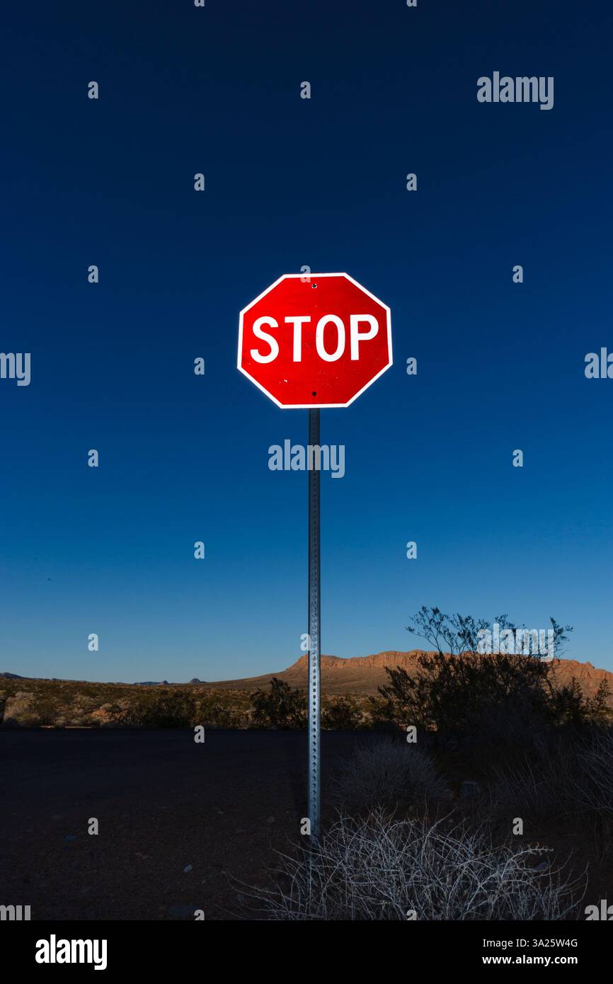 Stop sign in rural area, Nevada, USA Stock Photo - Alamy