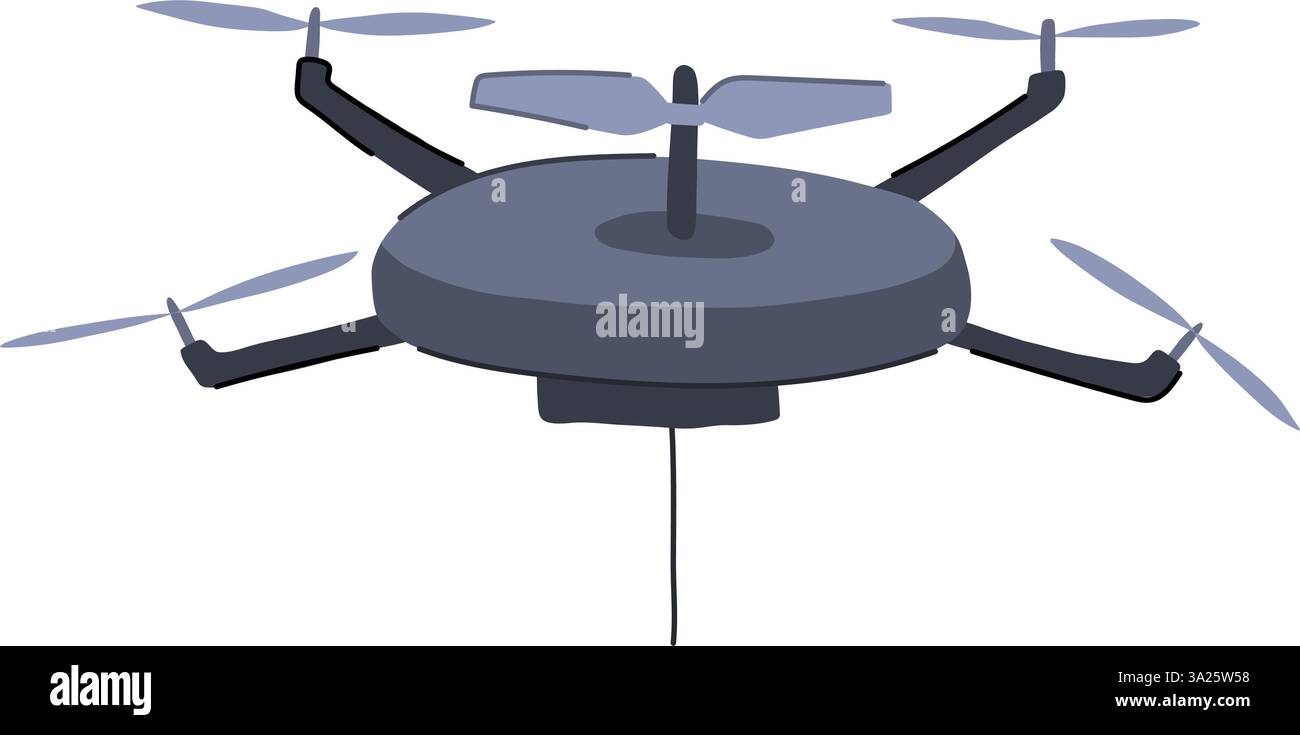 technology delivery drone cartoon vector illustration Stock Vector ...