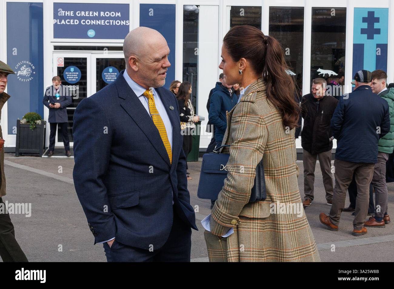 Cheltenham, UK. 11th Mar, 2025. Mike and Zara Tindall enjoying day one ...