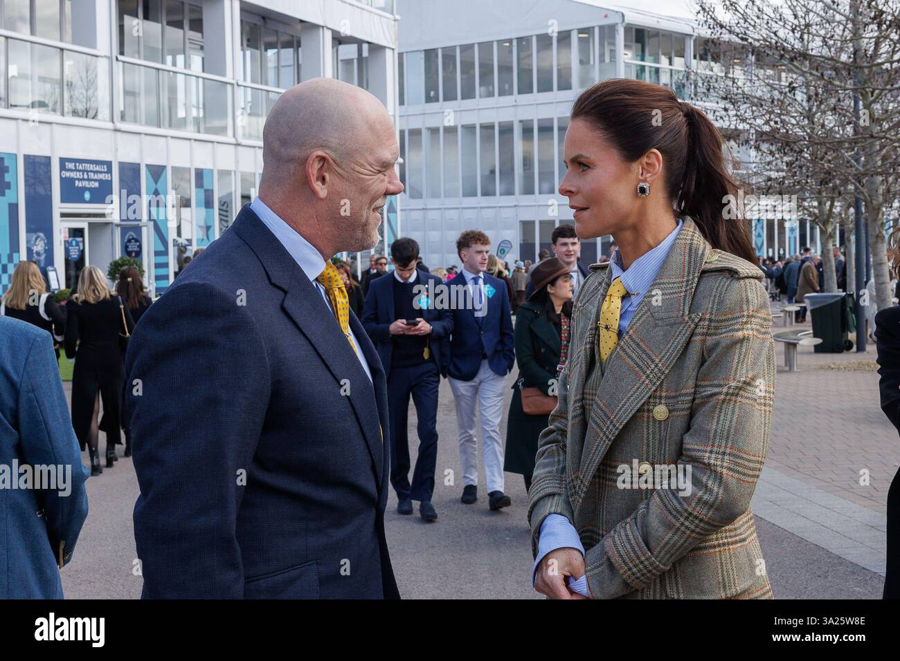 Cheltenham, UK. 11th Mar, 2025. Mike and Zara Tindall enjoying day one ...