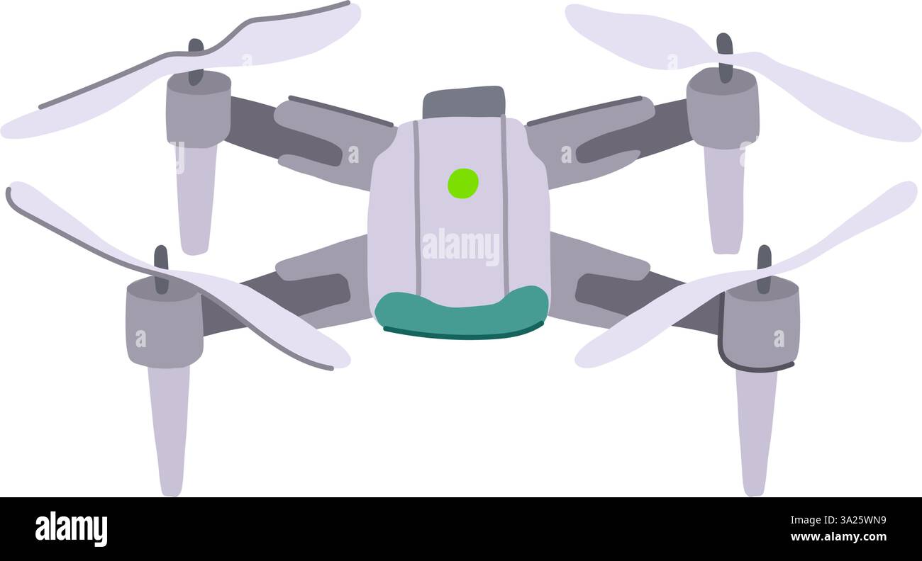 package delivery drone cartoon vector illustration Stock Vector Image ...