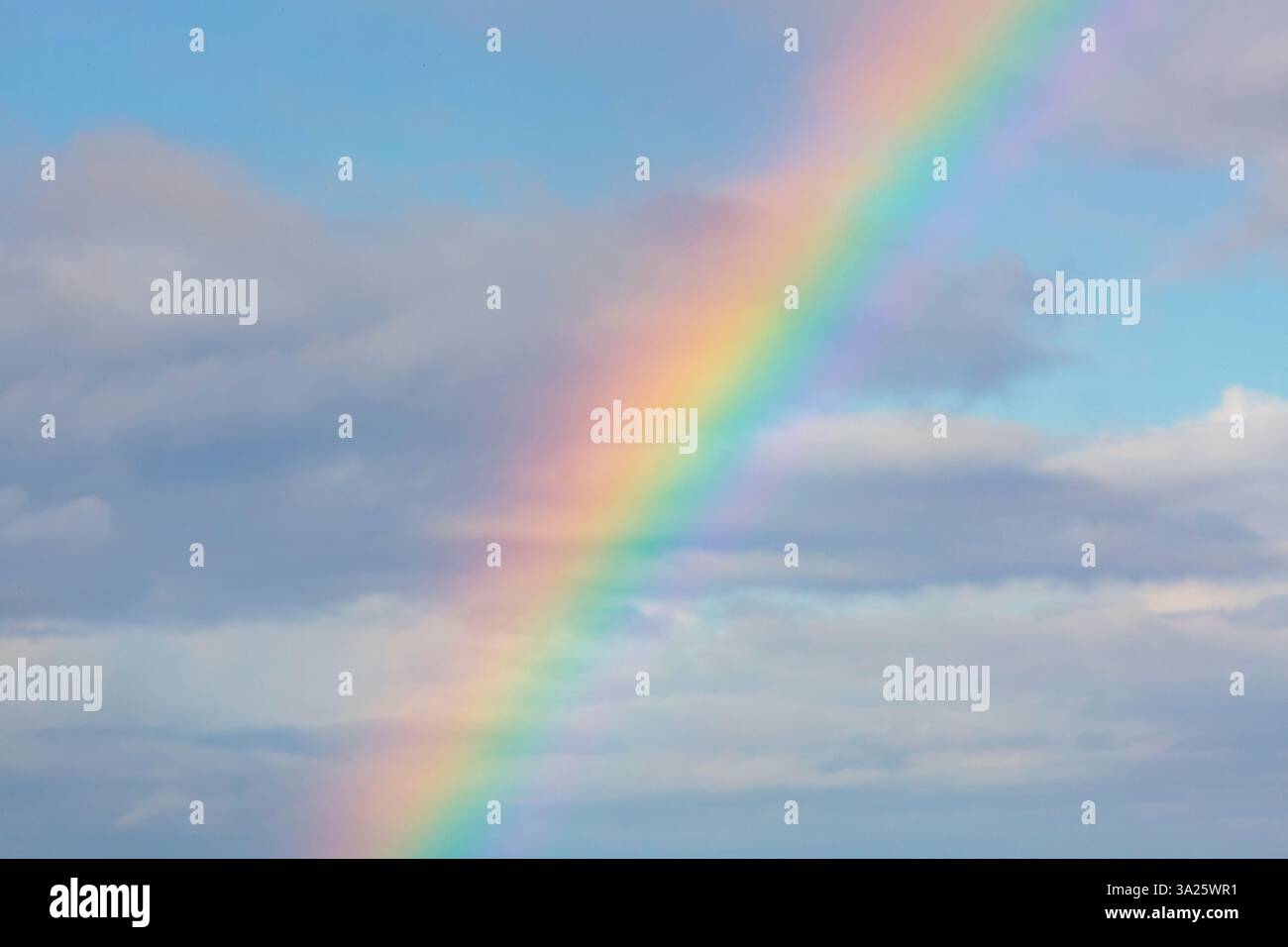 Rainbow over the Strait of Juan de Fuca, Port Angeles, WA, USA Stock ...