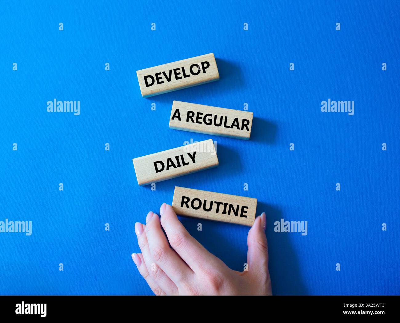 Develop a regular daily routine symbol. Concept words Develop a regular ...