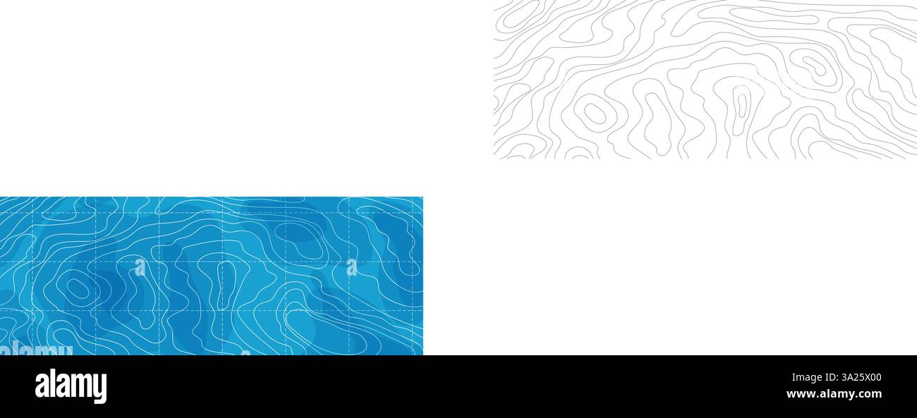 Topographic map lines retro geometric abstract relief tot view template ...