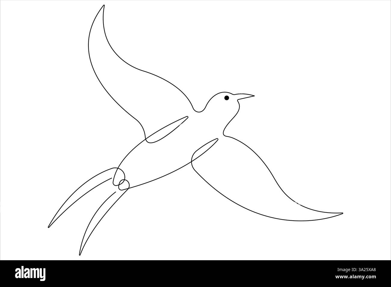 Continuous one line art drawing of cute bird simple outline vector ...