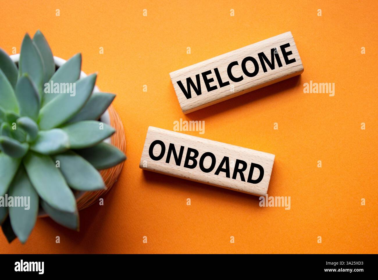Welcome onboard symbol. Concept words Welcome onboard on wooden blocks ...