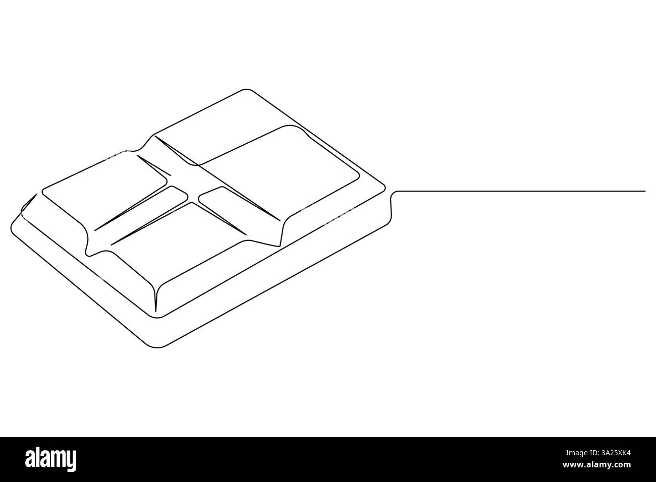Continuous one line drawing of chocolate bar, Sweet candy hand drawn ...