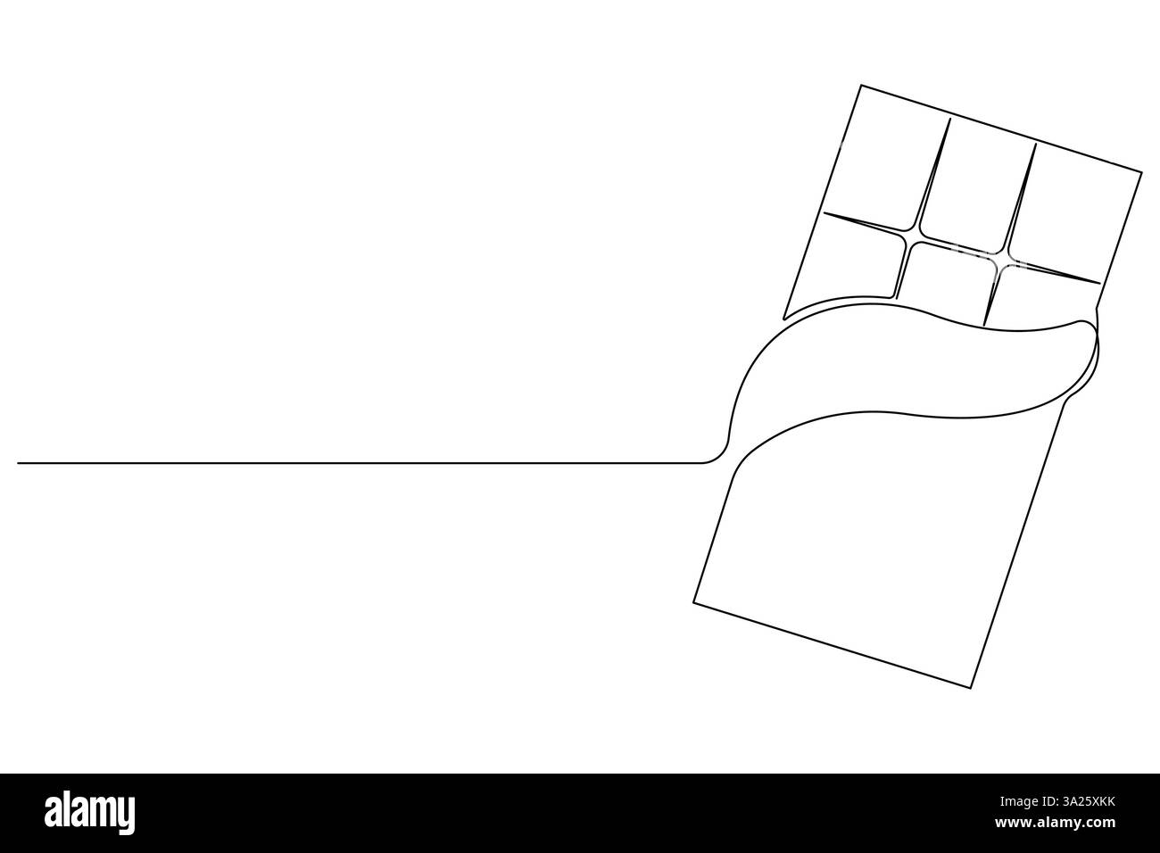 Continuous one line drawing of chocolate bar, Sweet candy hand drawn ...