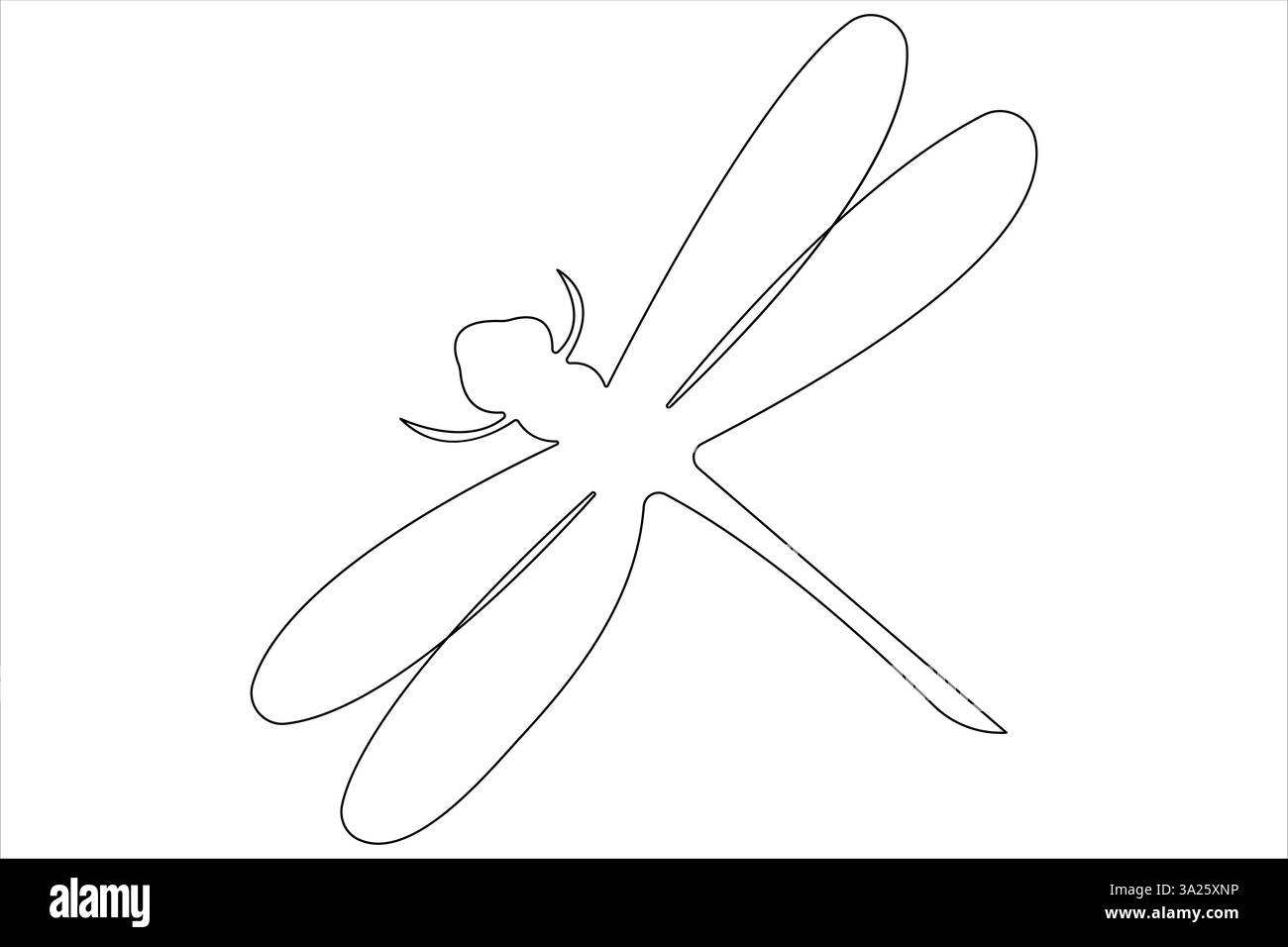 Dragonfly continuous one line art drawing of outline vector ...