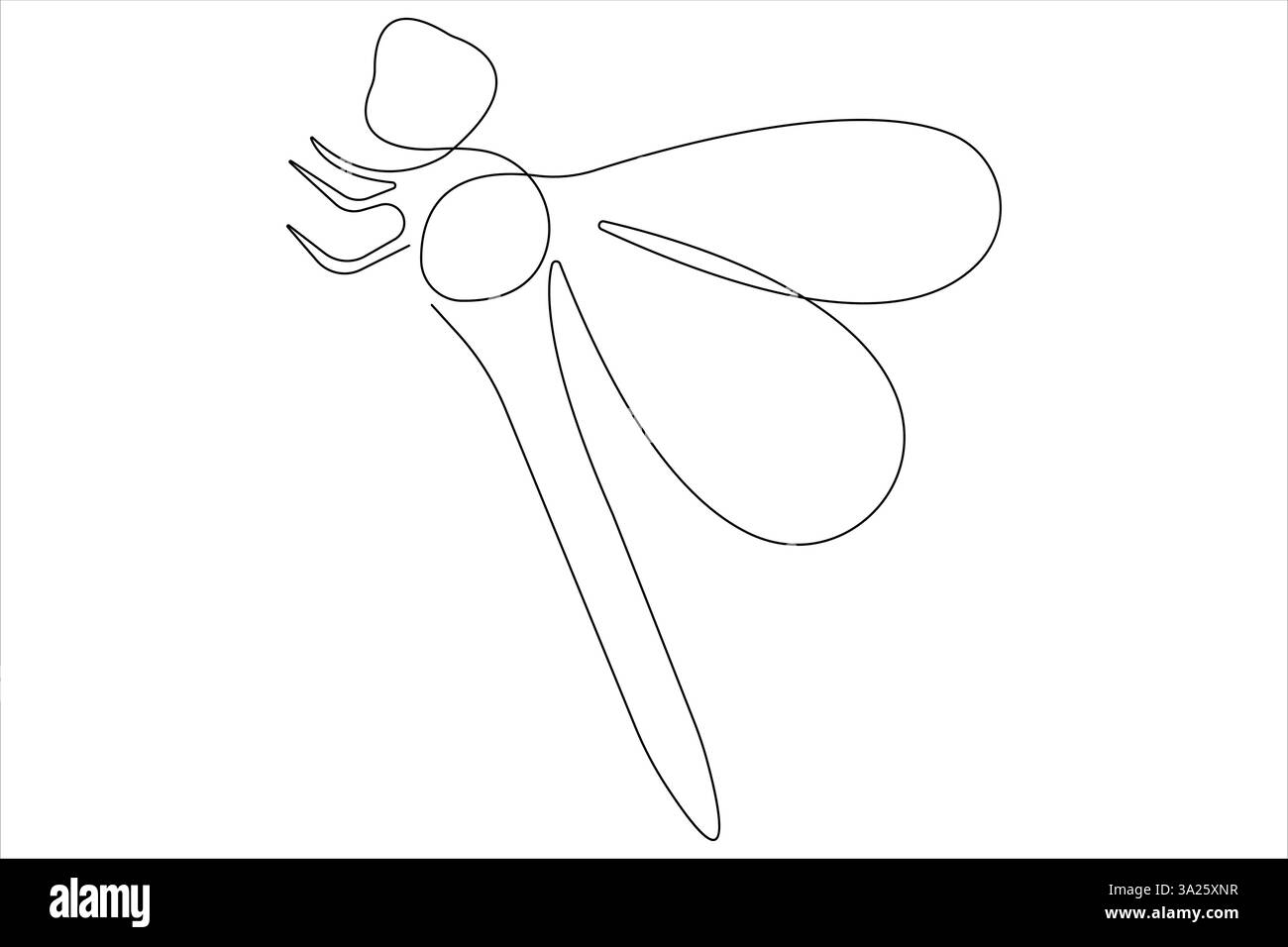 Dragonfly continuous one line art drawing of outline vector ...