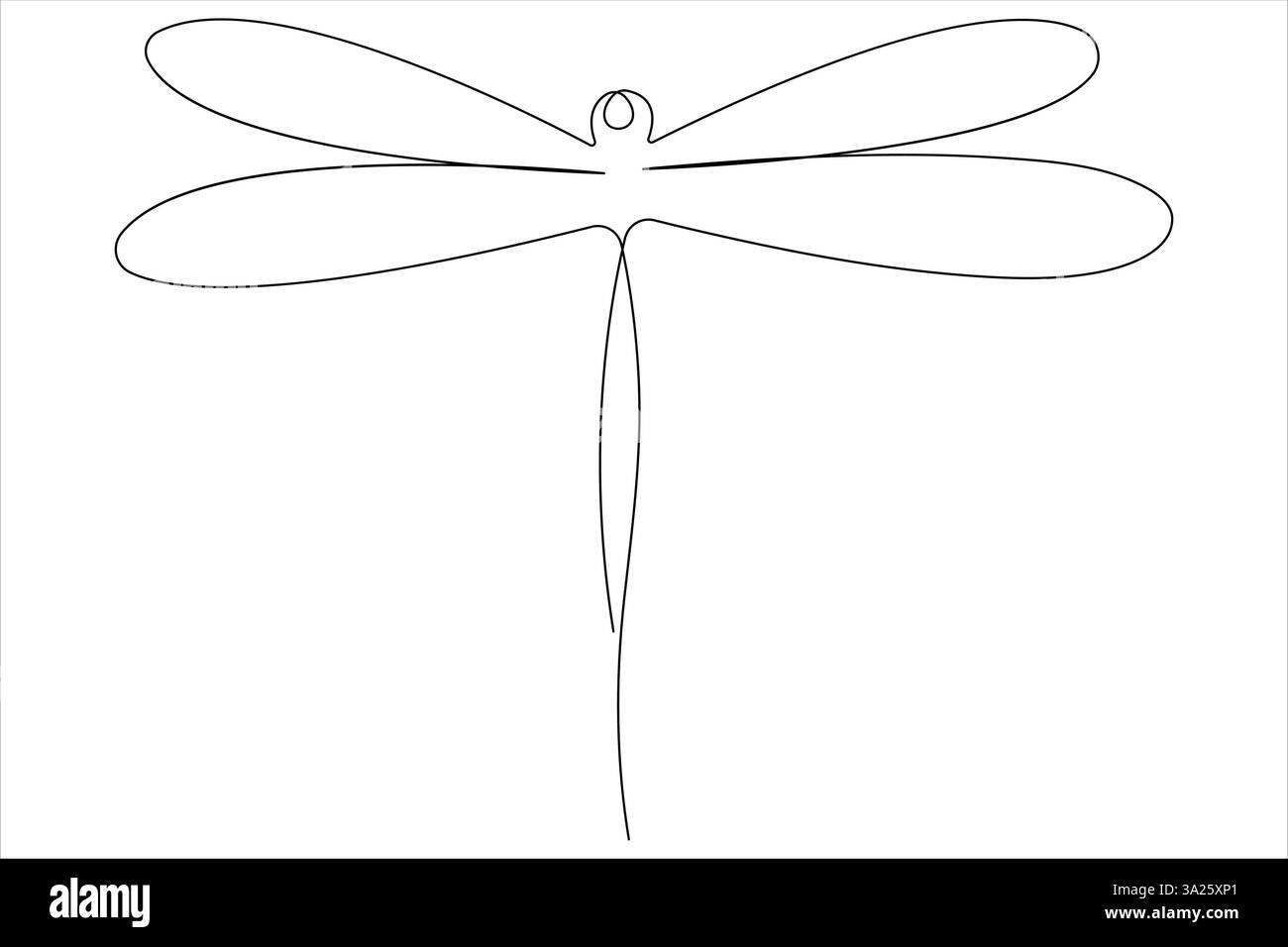 Dragonfly continuous one line art drawing of outline vector ...