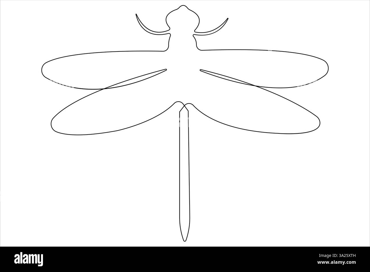 Dragonfly continuous one line art drawing of outline vector ...