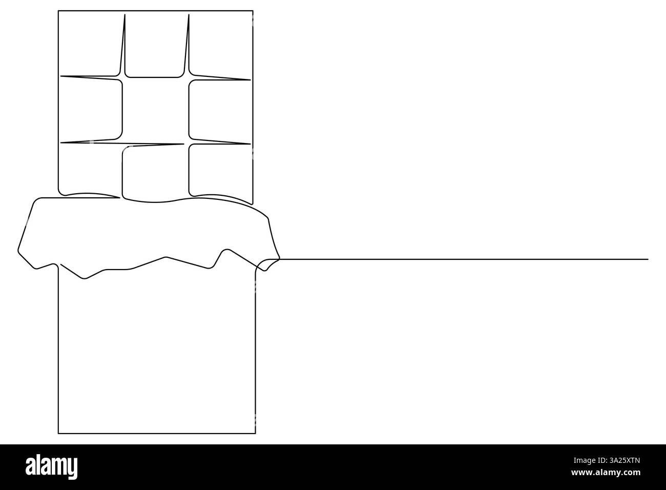 Continuous one line drawing of chocolate bar, Sweet candy hand drawn ...