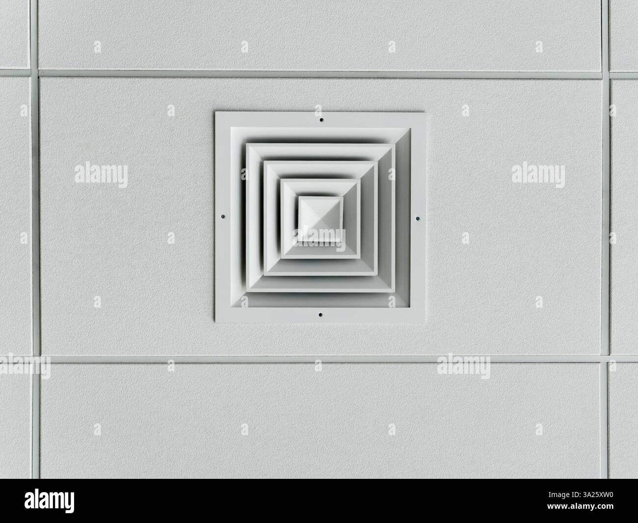 Bottom-up view of the ceiling socket of a cooling and heating system ...