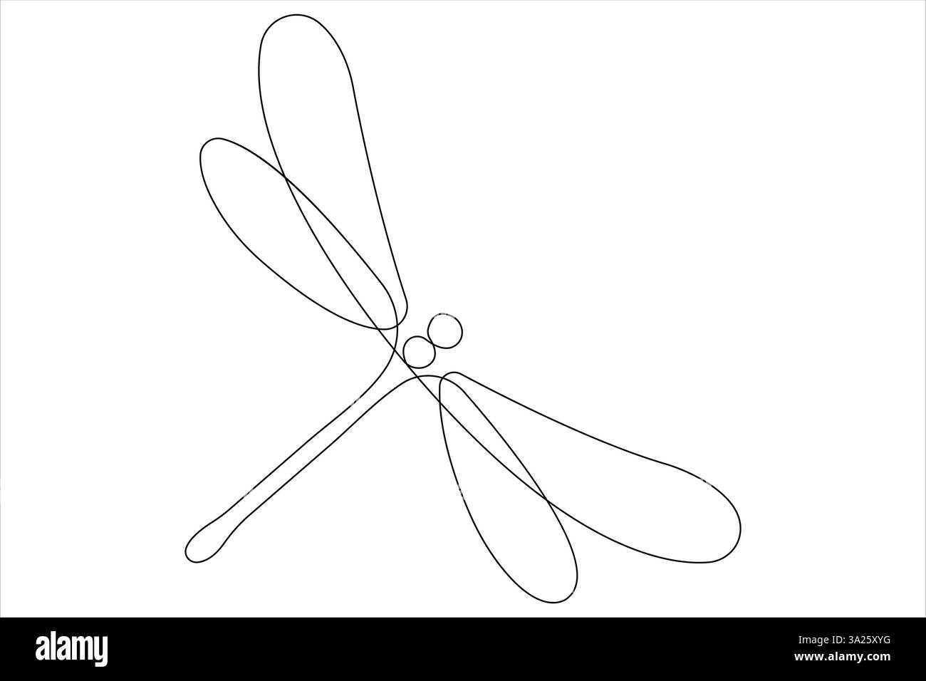 Dragonfly continuous one line art drawing of outline vector ...