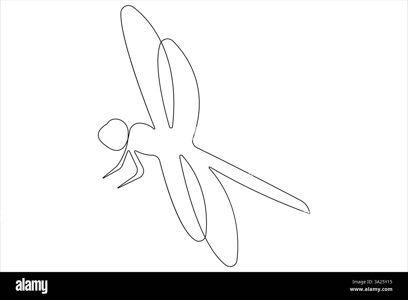 Dragonfly continuous one line art drawing of outline vector ...