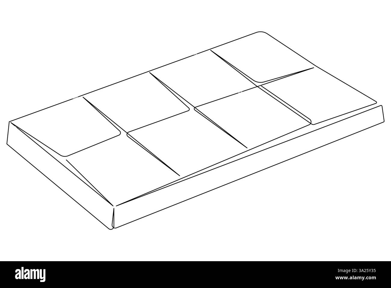Continuous one line drawing of chocolate bar, Sweet candy hand drawn ...