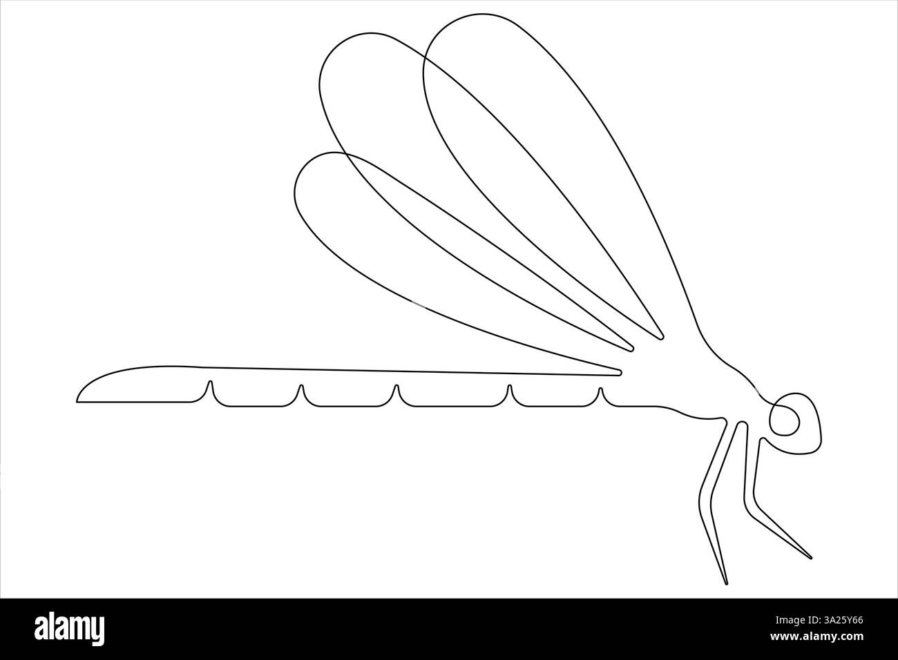 Dragonfly continuous one line art drawing of outline vector ...