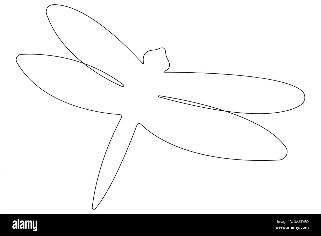 Dragonfly continuous one line art drawing of outline vector ...
