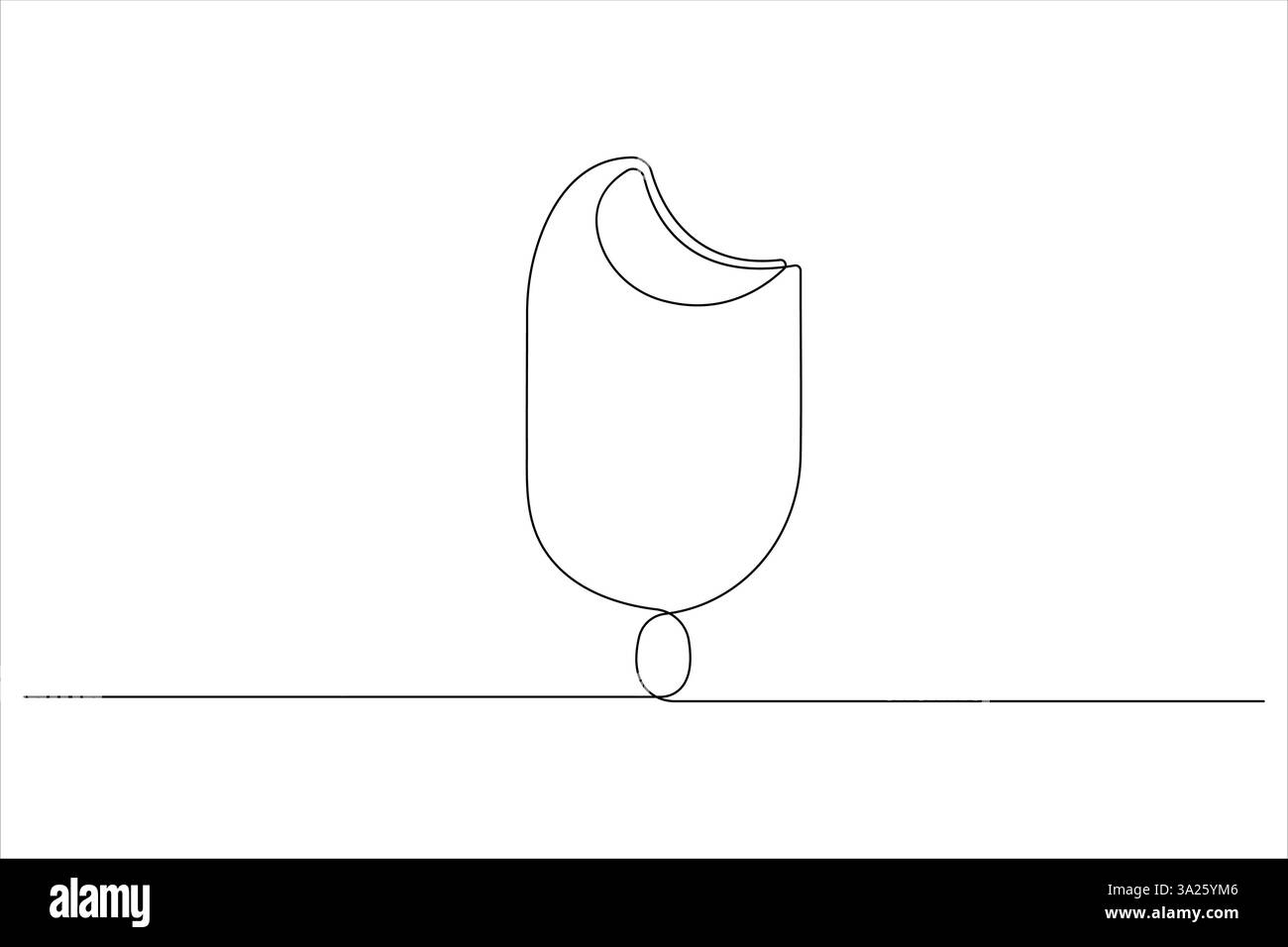 Continuous one line art drawing of delicious and cool fresh ice cream, minimalism design outline ...