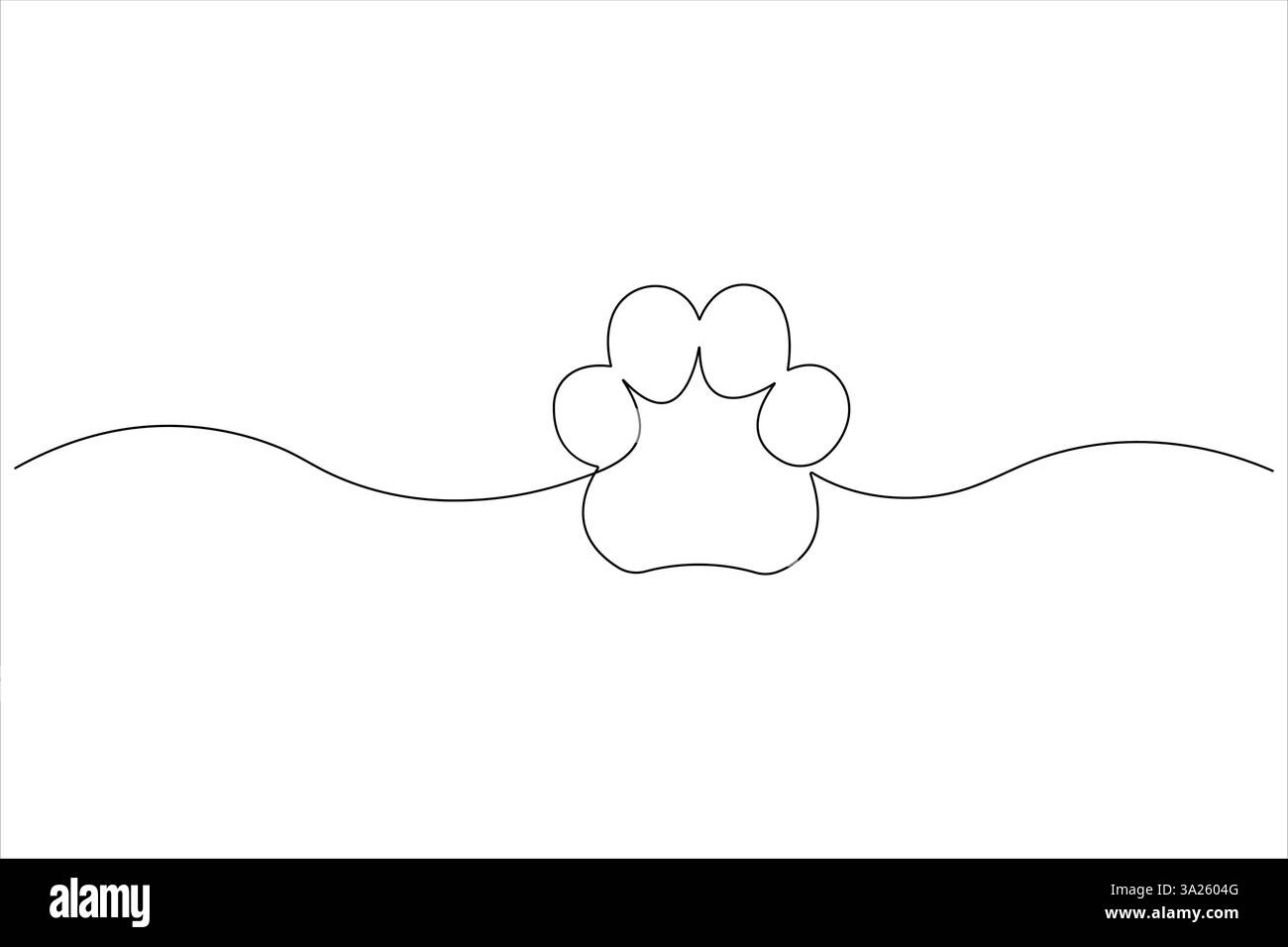 Cat paw footprint continuous Stock Vector Images - Alamy