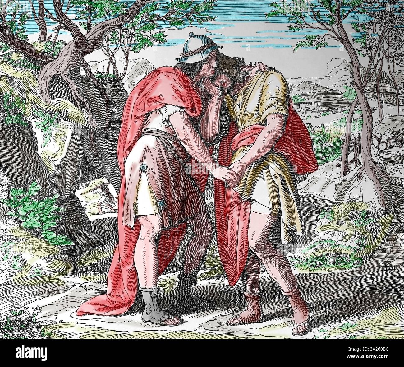 Bible. Death of Saul. 1st Book of Samuel. Illustration by J. Schnorr ...