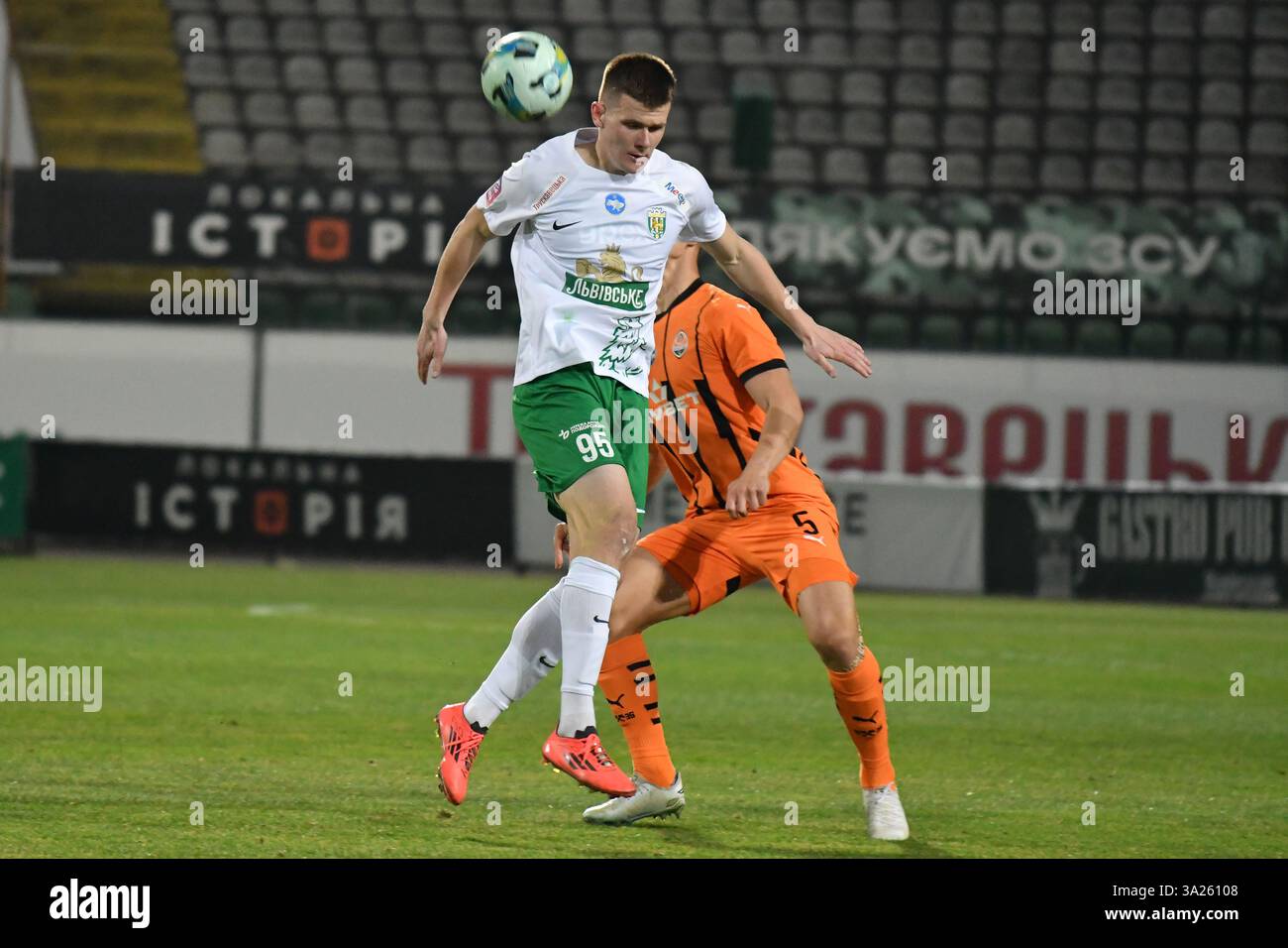 Lviv, Ukraine. 11th Mar, 2025. Igor Krasnopir of Karpaty and Valeriy ...