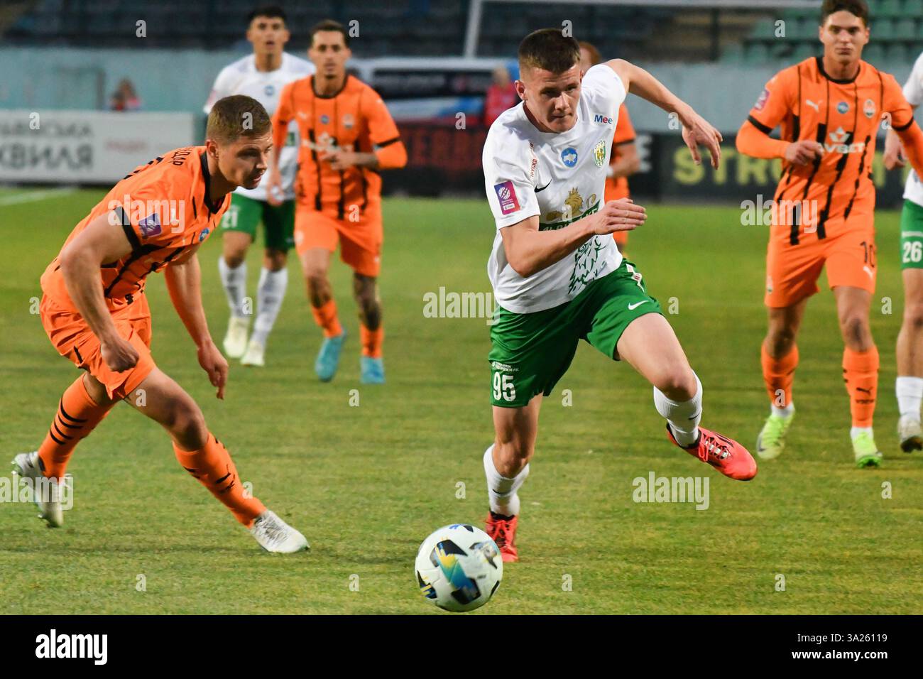 Lviv, Ukraine. 11th Mar, 2025. Igor Krasnopir of Karpaty and Valeriy ...
