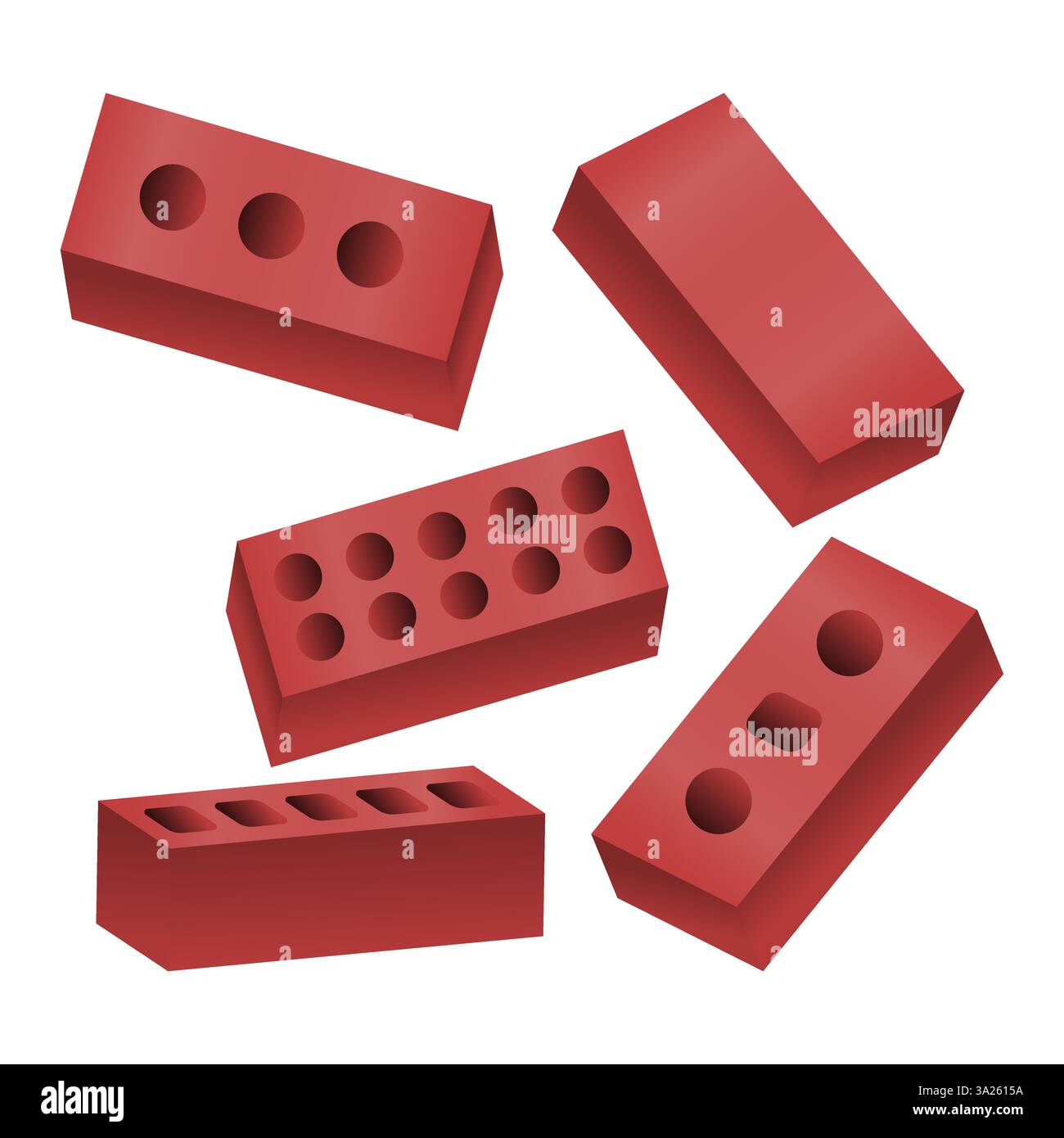 Solid Red Brick Vector. Simple Industrial Red Brick Element. Renovation ...