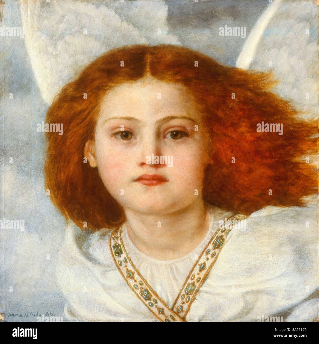 Joanna Boyce Wells, Thou Bird of God, portrait painting in oil on ...