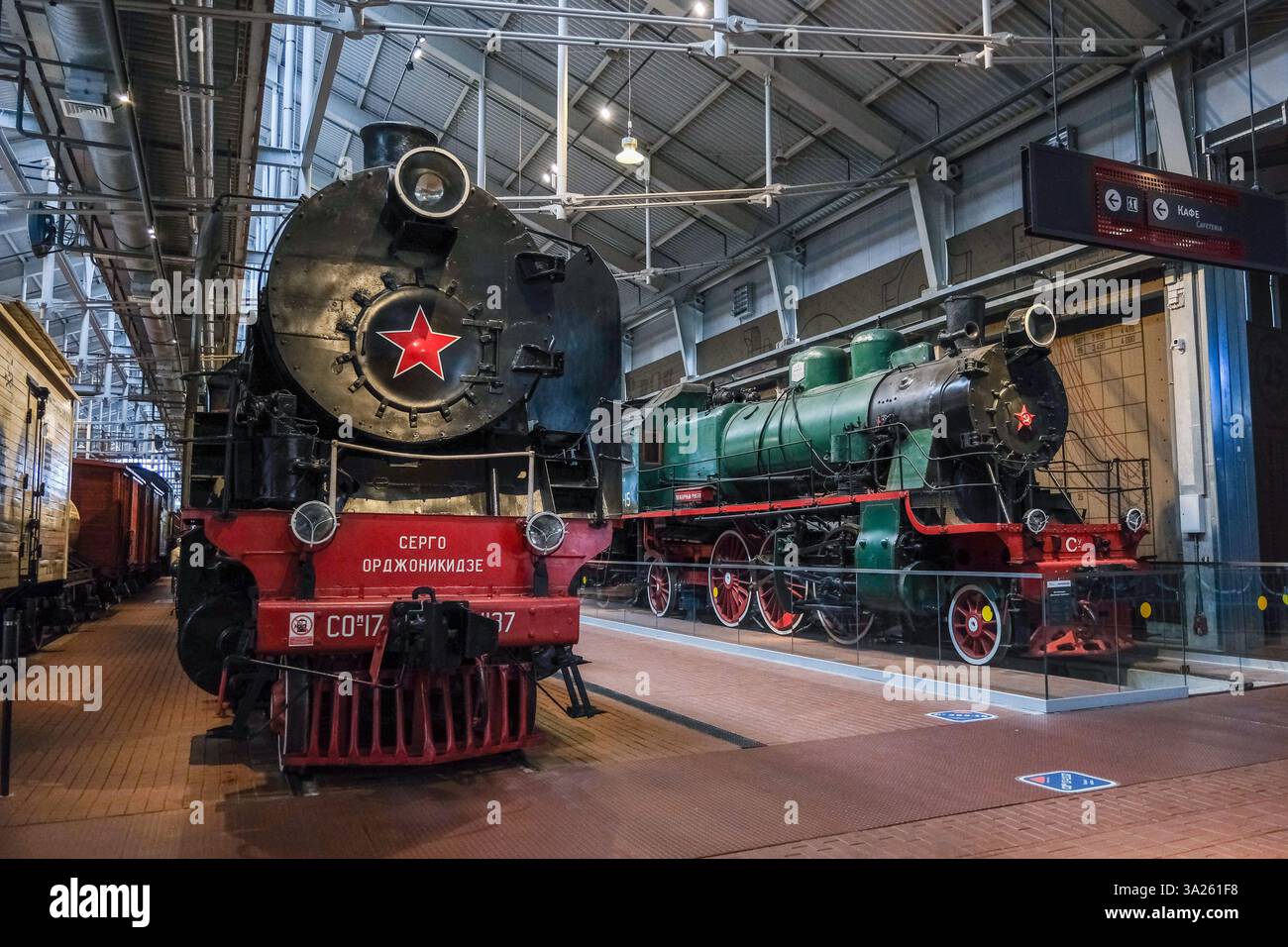 Different trains of different times and destinations in the Museum of ...