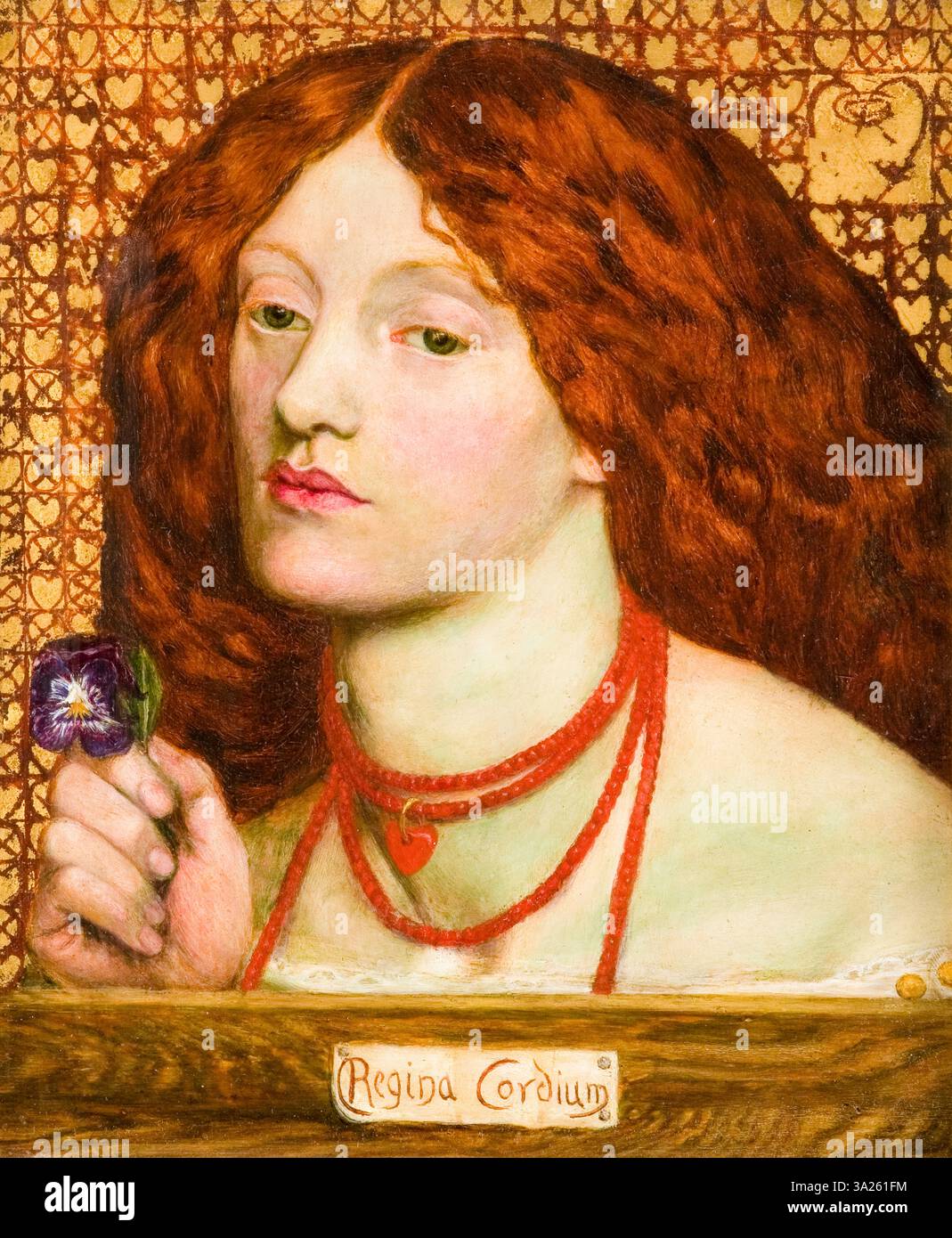 Dante Gabriel Rossetti, Regina Cordium, portrait painting in oil on ...