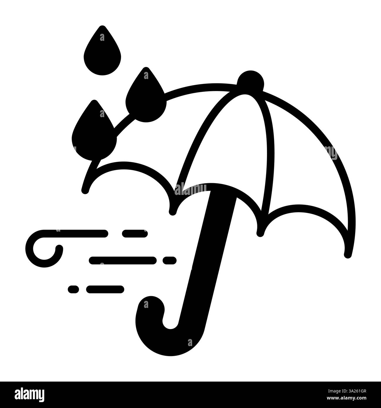 Umbrella, rain, weather icon in modern style for website mobile logo ...