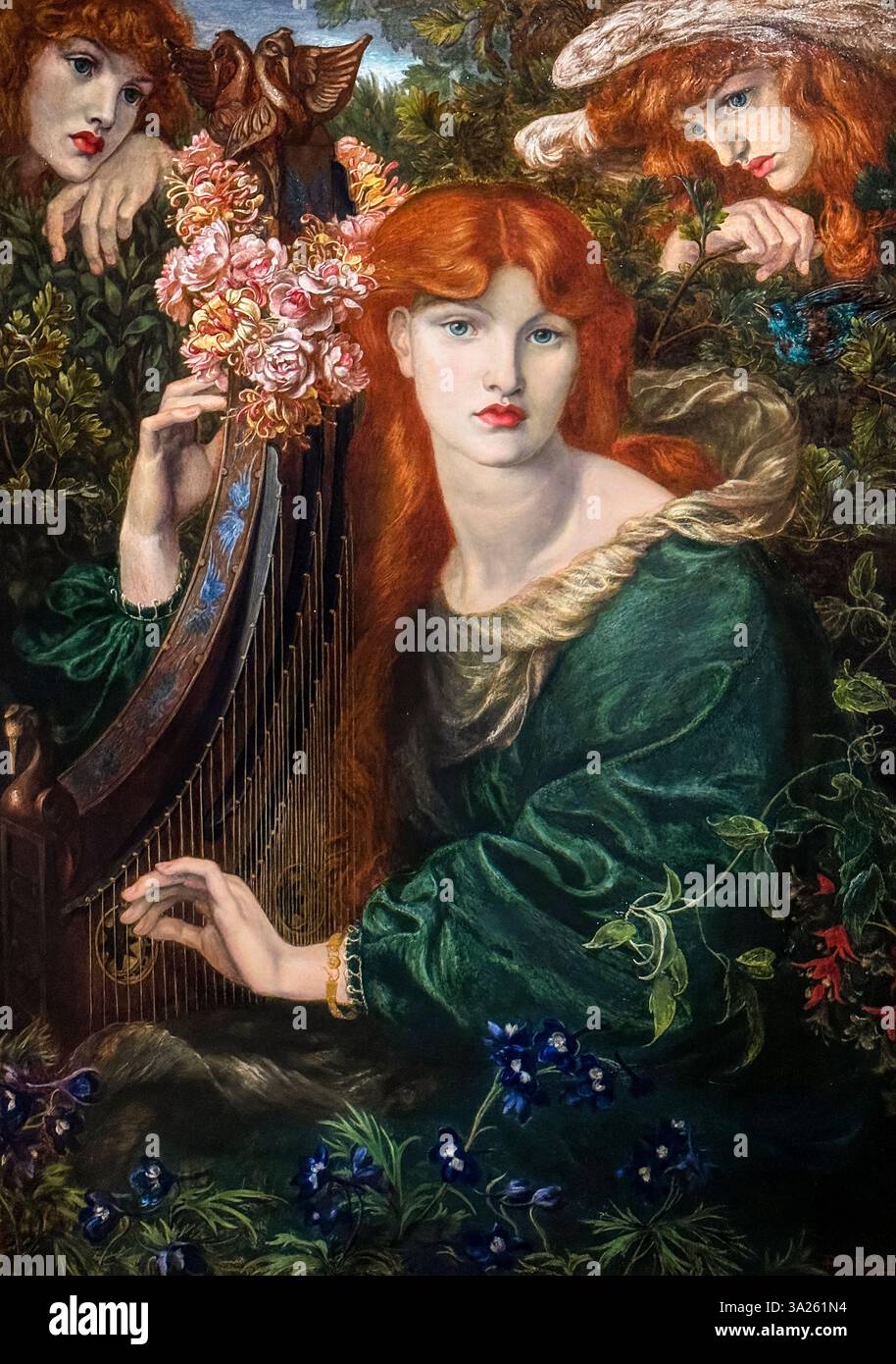 Dante Gabriel Rossetti, La Ghirlandata, portrait painting in oil on ...