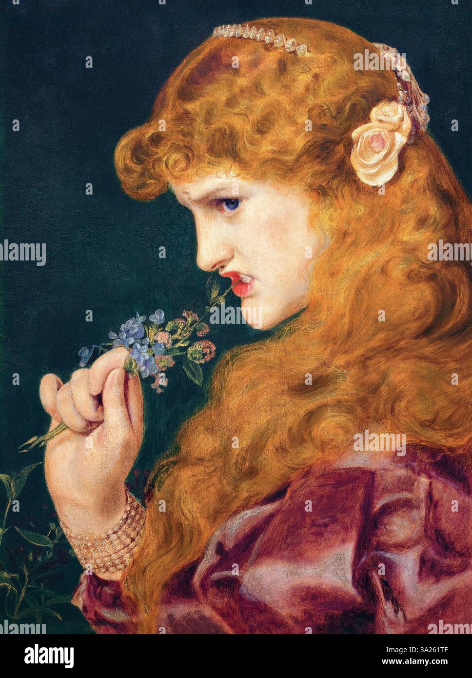 Frederick Sandys, Love’s Shadow, painting in oil on panel, 1867 Stock ...