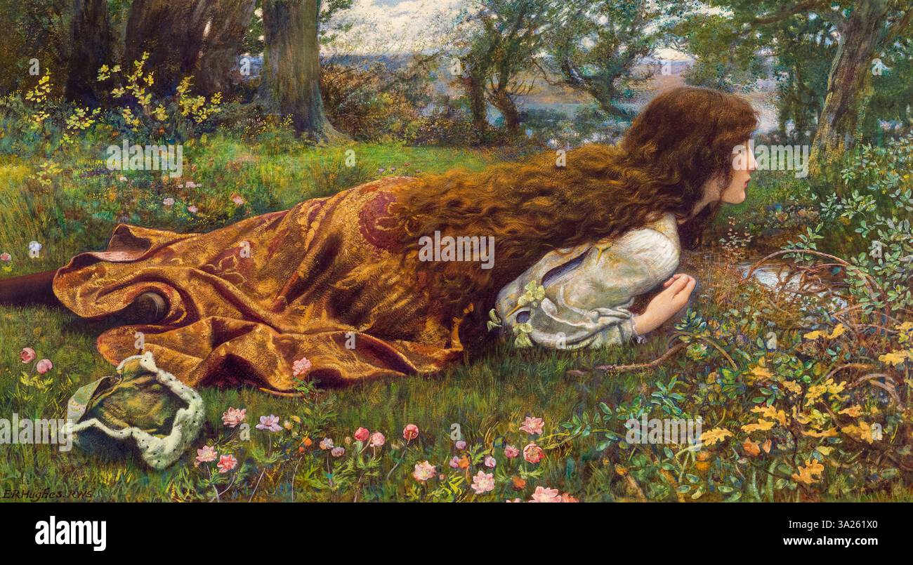 Edward Robert Hughes, The Princess Out of School, painting in gouache ...