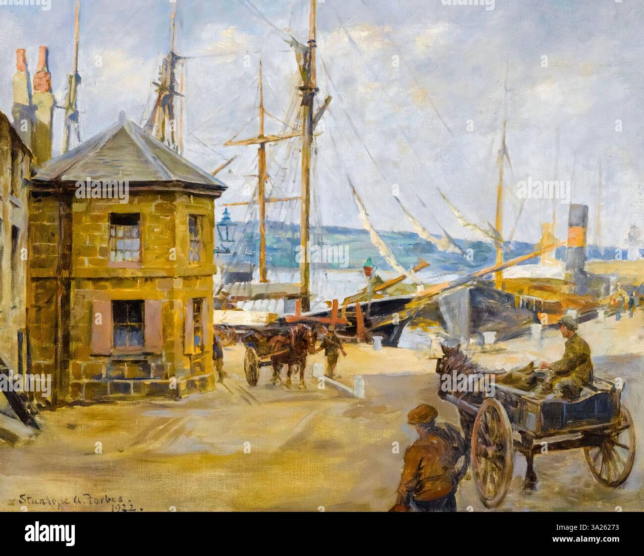 Stanhope Alexander Forbes painting, The Harbour Office, Penzance, oil ...