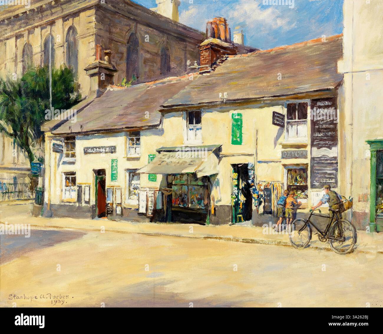 Stanhope Alexander Forbes, An old quarter of Penzance, painting in oil ...