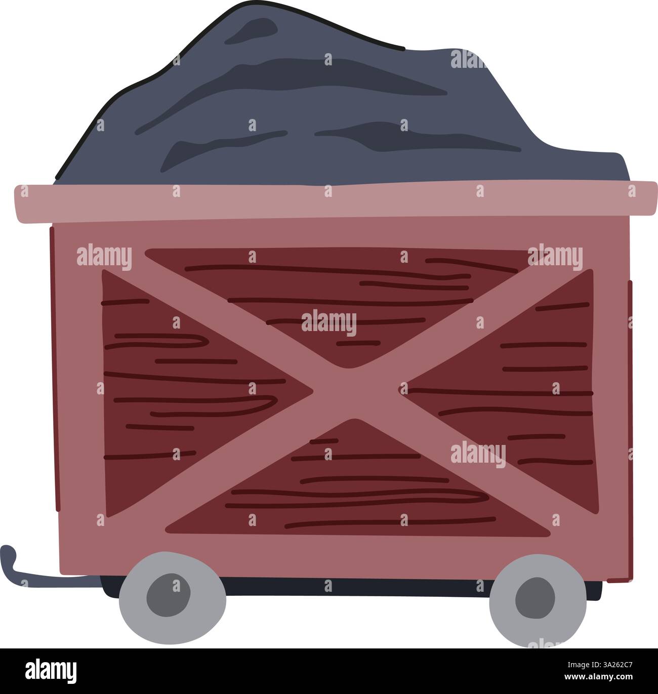 transport coal wagon cartoon vector illustration Stock Vector Image ...