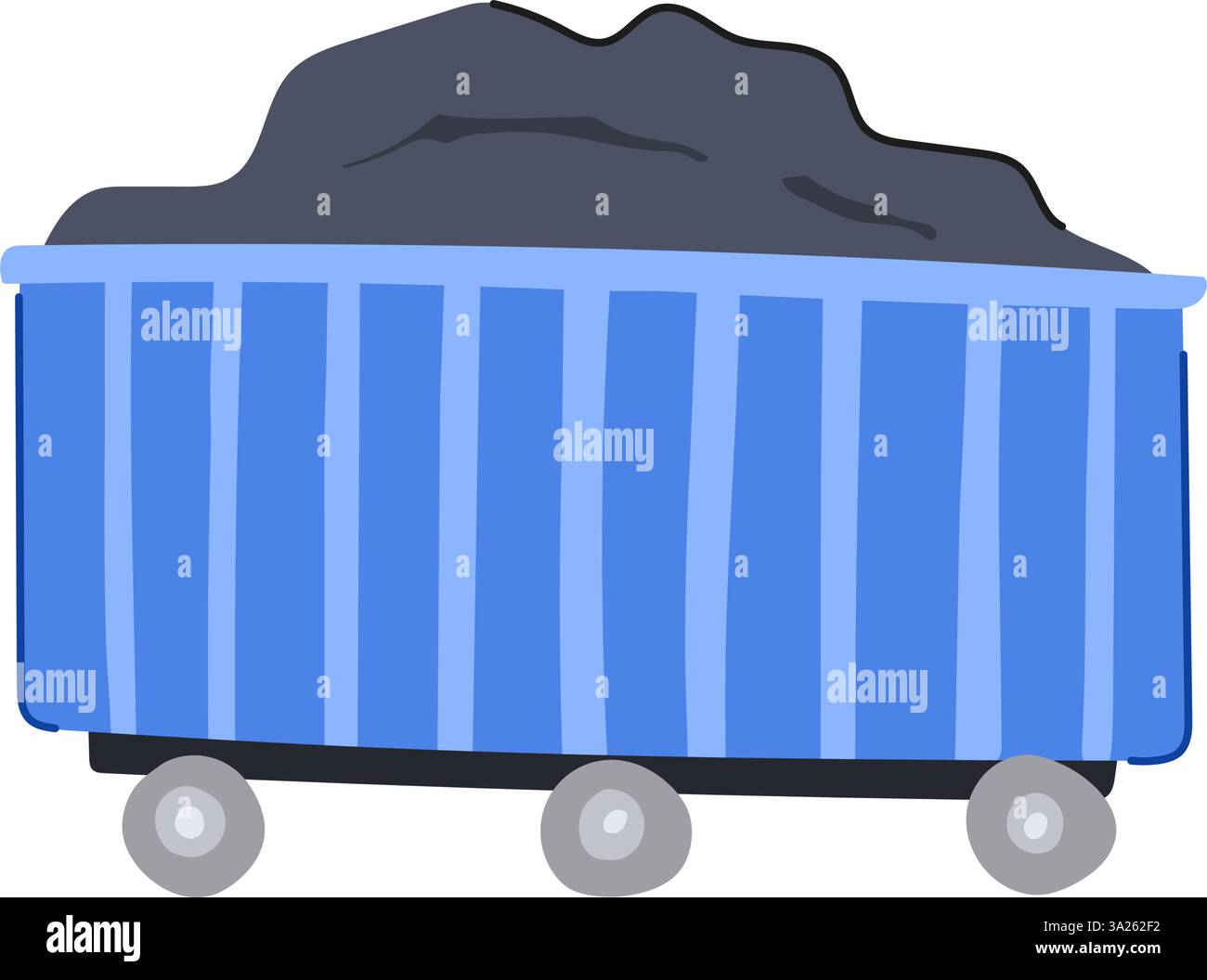 train coal wagon cartoon vector illustration Stock Vector Image & Art ...