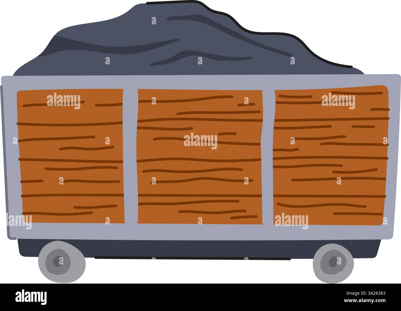 mining coal wagon cartoon vector illustration Stock Vector Image & Art ...