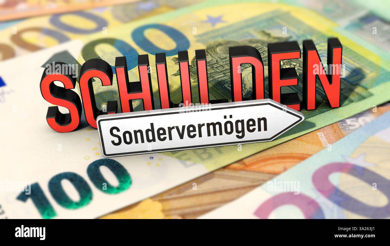 Wortspielerei Sondervermögen Schulden Symbolbild zum Thema ...