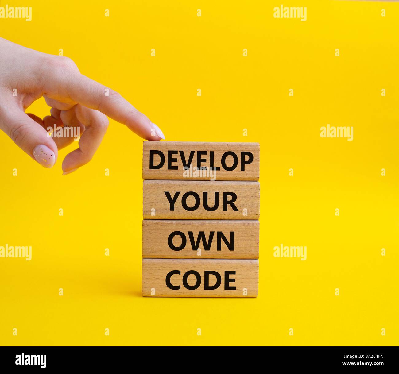 Develop your own code symbol. Concept words Develop your own code on ...